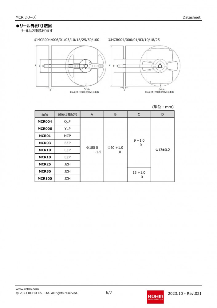 ROHM MCR series document page 6