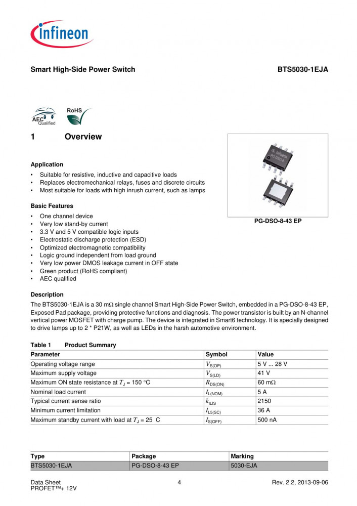 BTS5030-1EJA datasheet page 4