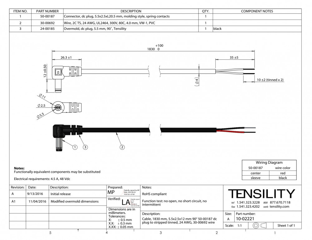 Tensility International 10-02221 product drawing