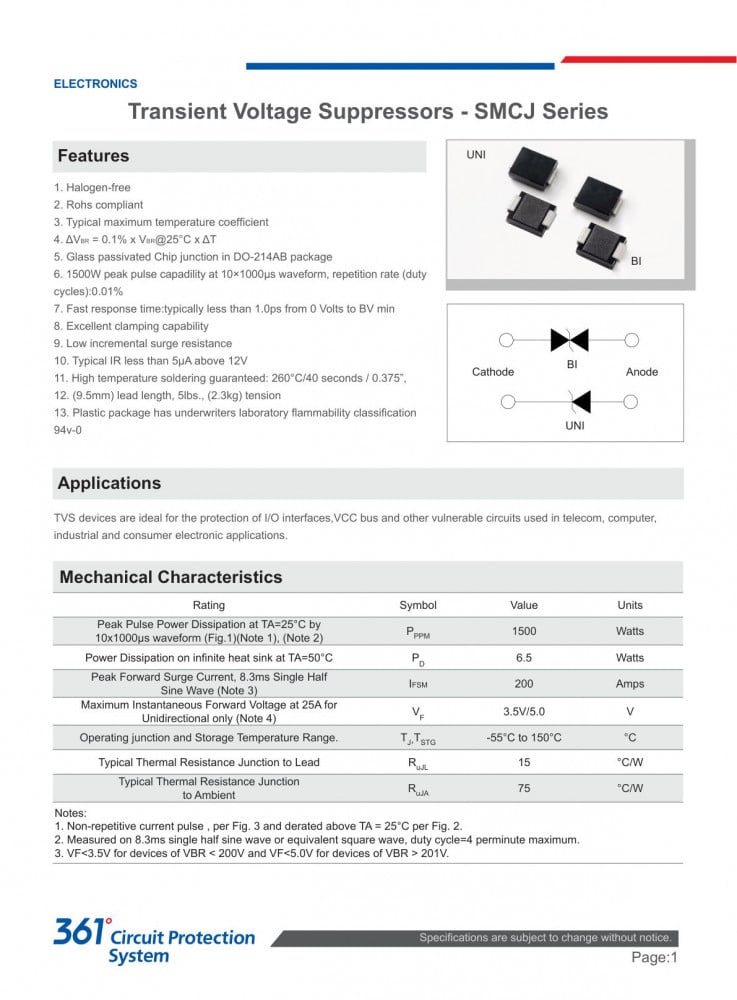 RUILON SMCJ Series datasheet page 2