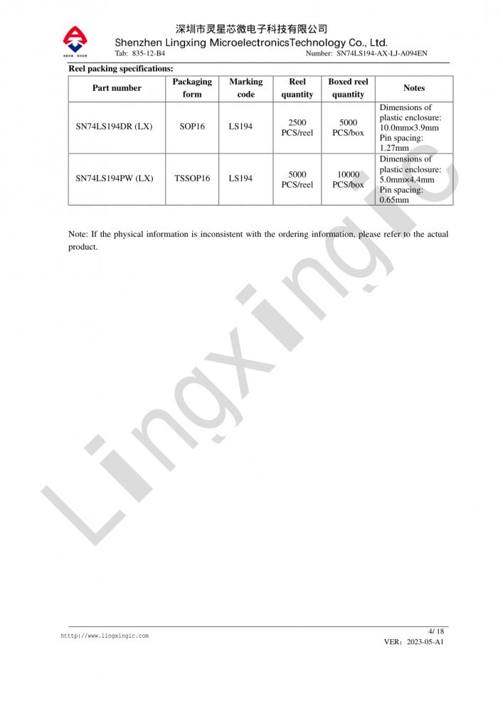 SN74LS194N(LX) datasheet page 4
