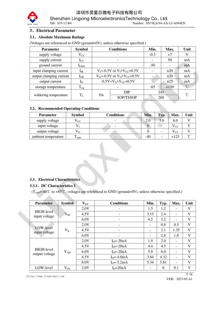 SN74LS194N(LX) datasheet page 7