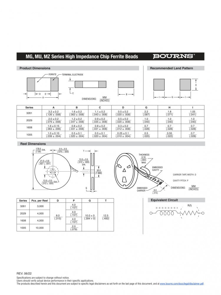 BOURNS MU1005 datasheet page 8
