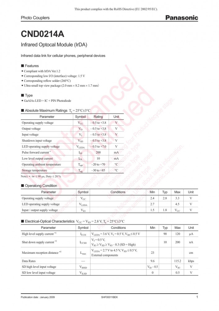 CND0214A datasheet page 1