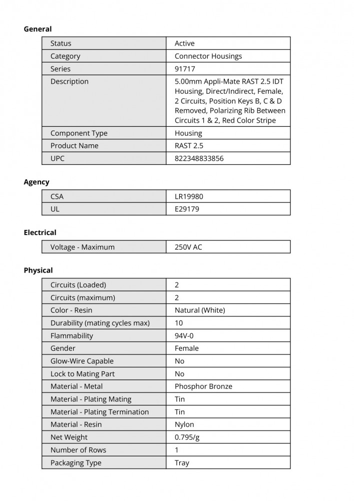 MOLEX 917170030 technical document image 2