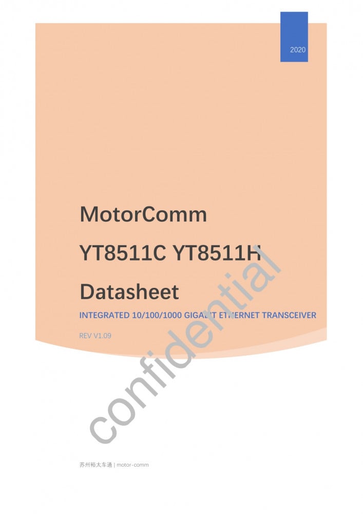 YT8511C datasheet page 1
