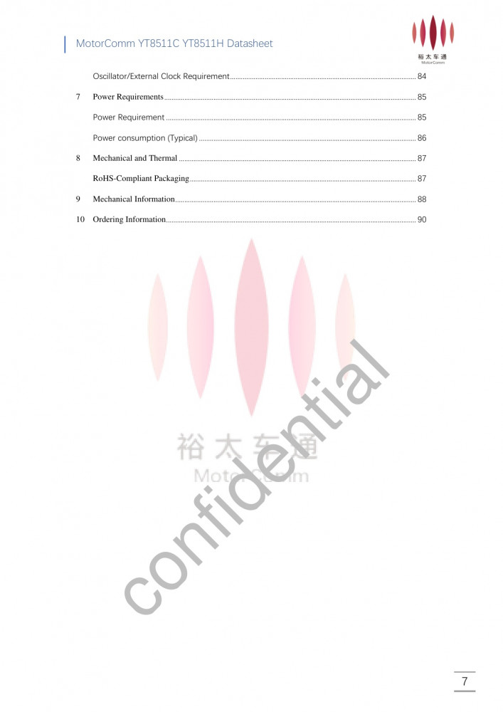 YT8511C datasheet page 8