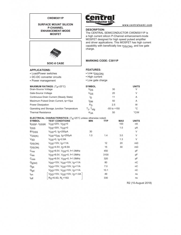 CWDM3011P datasheet page 1