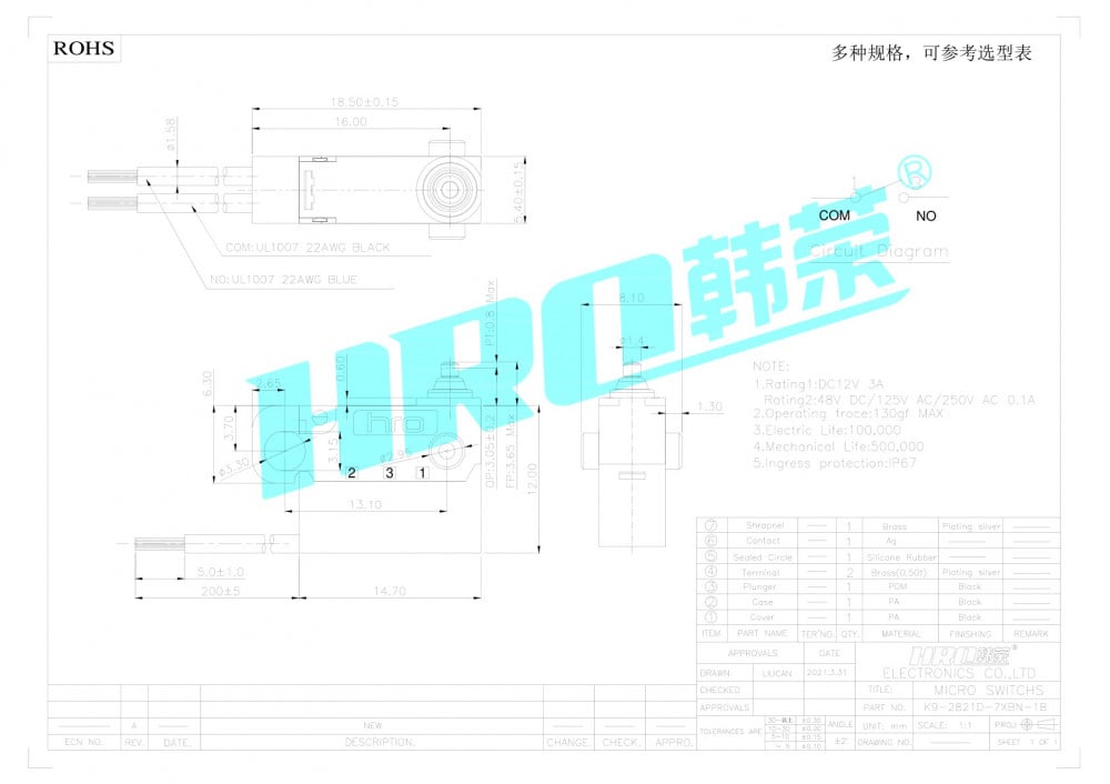 K9-2821D-7XBN-1B datasheet page 1