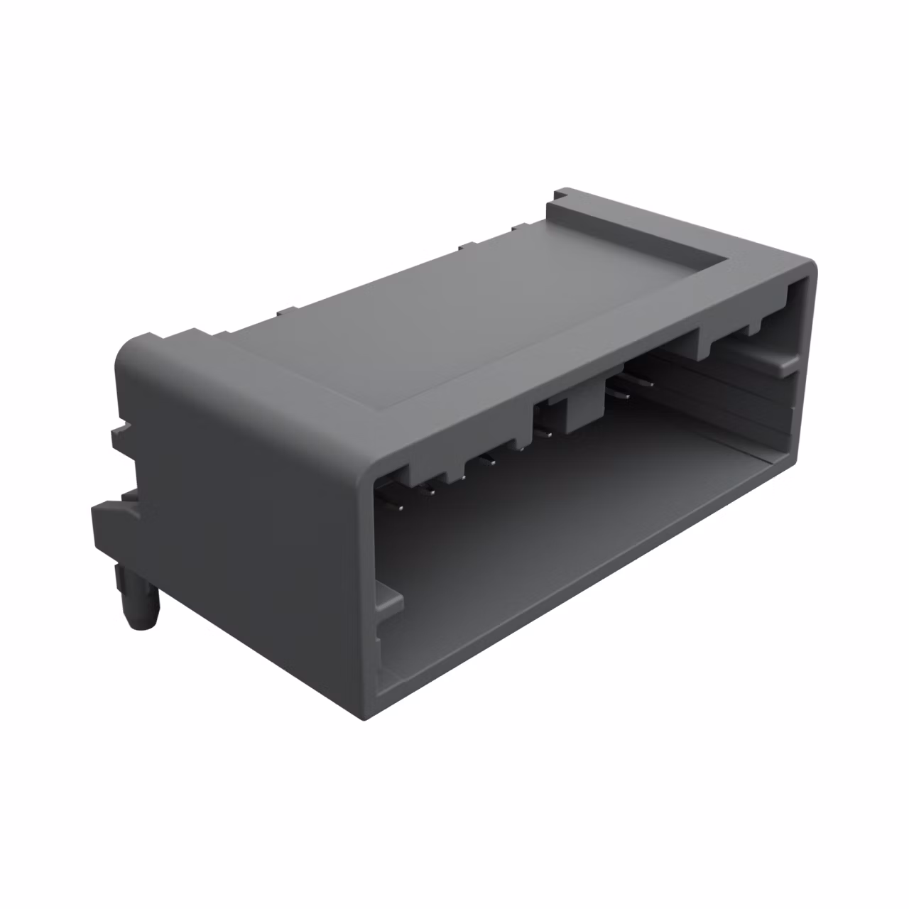 Mini50 Unsealed Right-Angle Header, UL 94 HB, Dual Row, 20 Circuit, Polarization Option B, 2.80mm Pin Length, Gray, Tube for sale