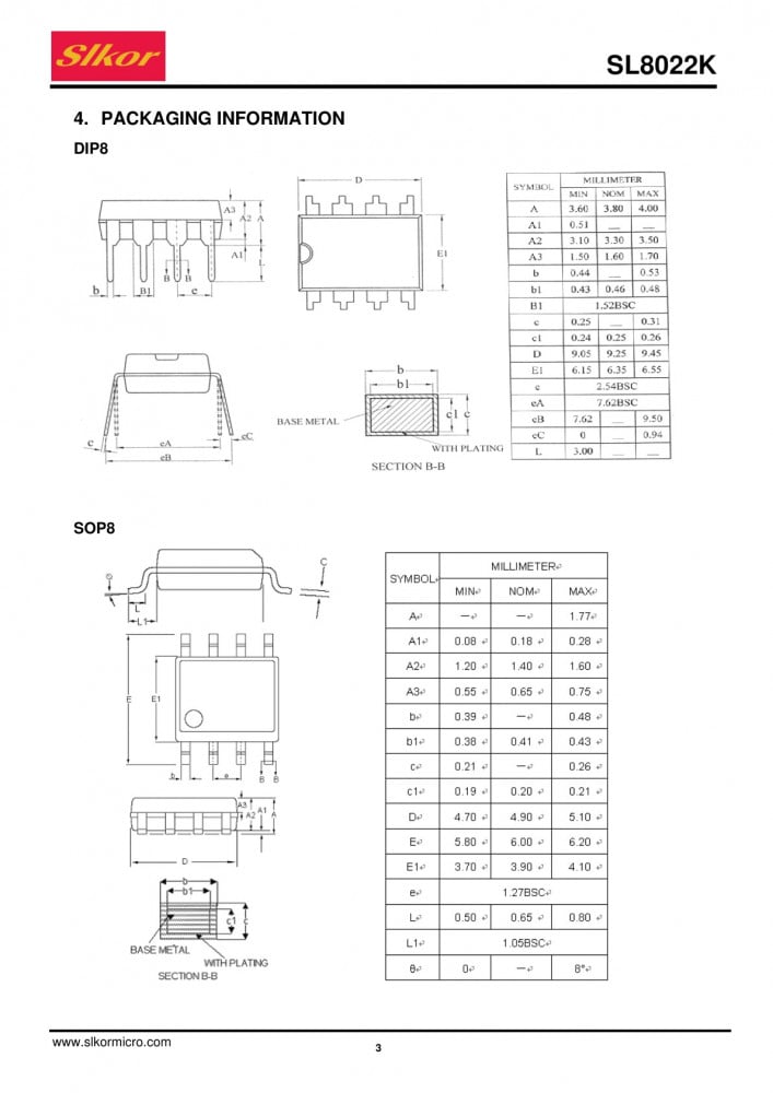 SL8022KS datasheet page 3