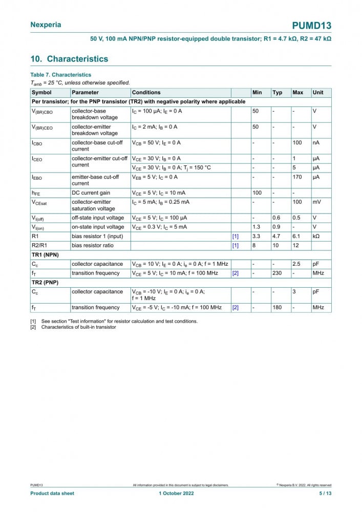 PUMD13 datasheet page 5
