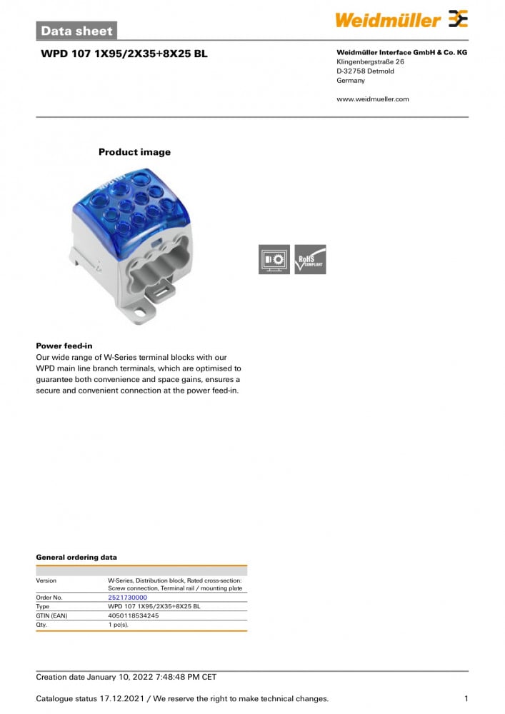 WPD 107 technical document page 1
