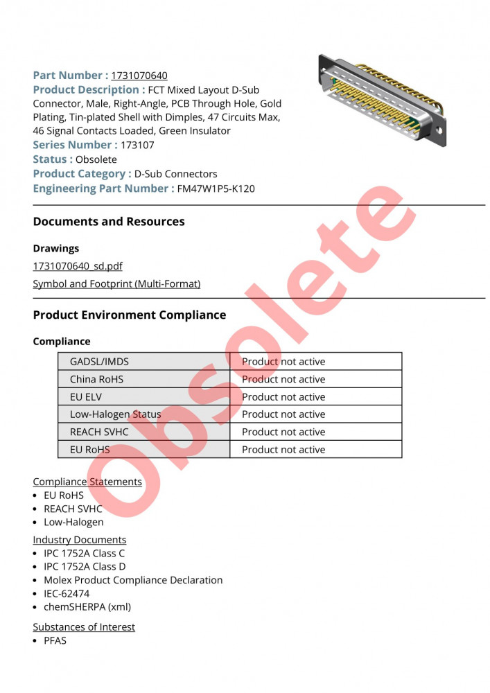 MOLEX 1731070640 drawing page 1