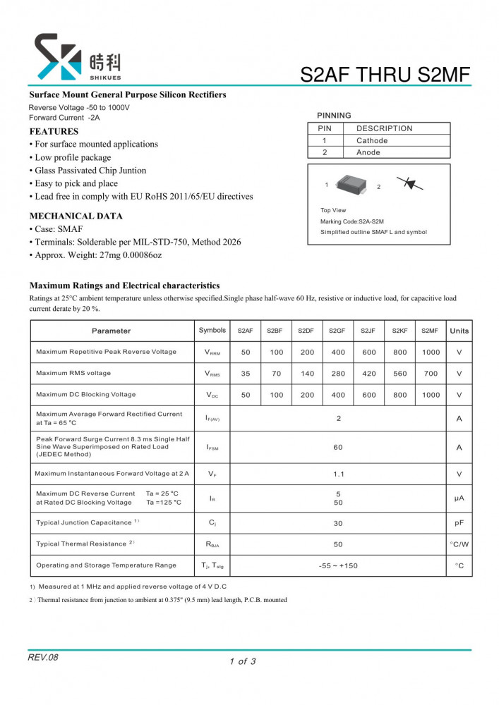 S2MF datasheet page 1