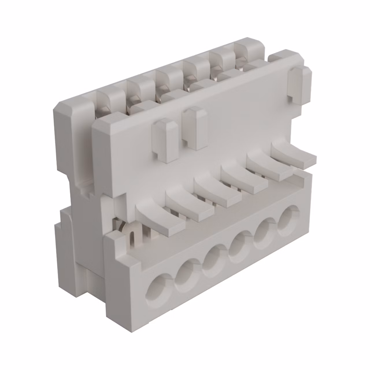Appli-Mate RAST 2.5 Female Connector, 2.50mm Pitch, 6 Circuits, Positions A, D, E & F Removed, Open Endwalls for sale
