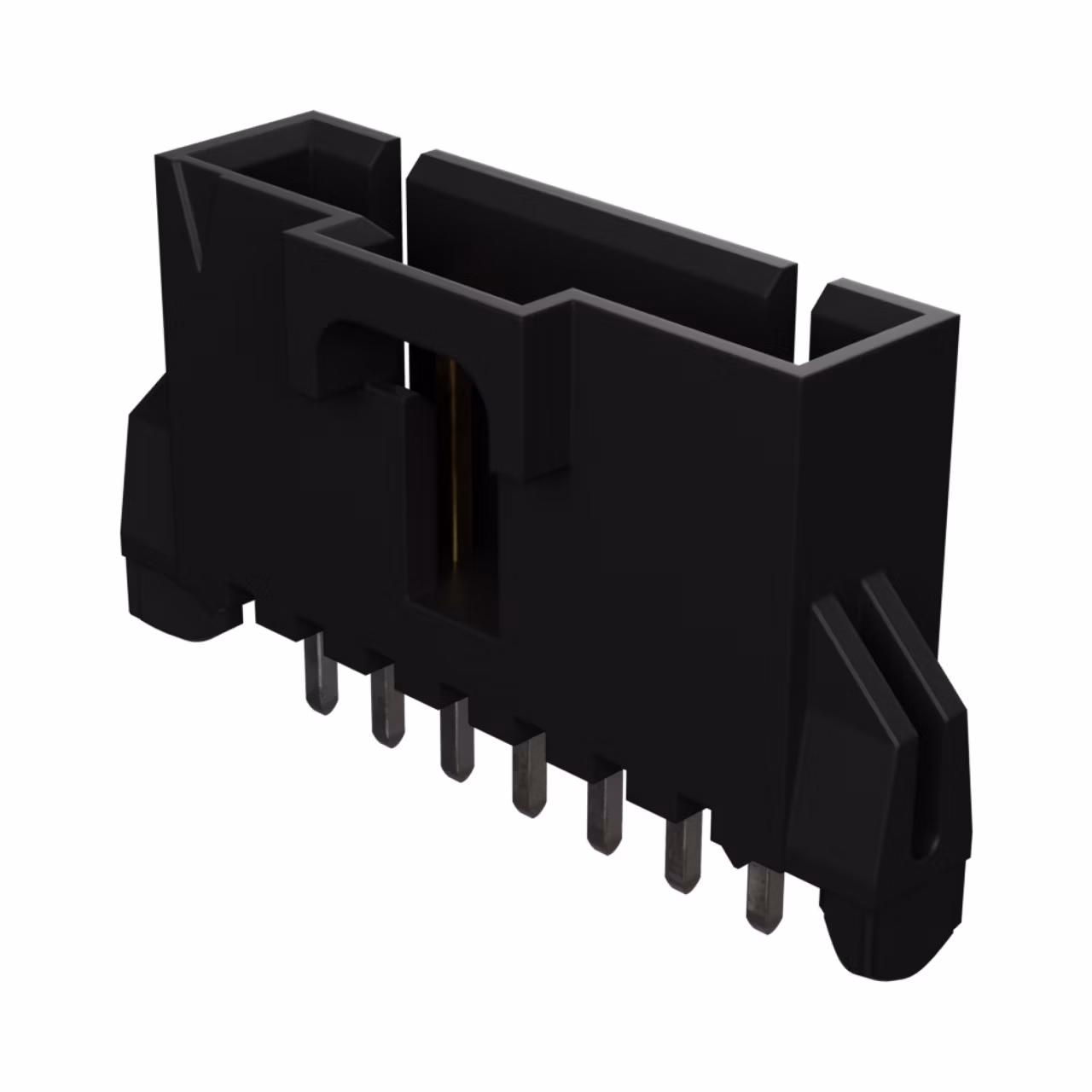 2.54mm Pitch SL Header, Single Row, 3.05mm Pocket, Vertical, Shrouded, with Press-Fit Plastic Peg, 7 Circuits, 0.38µm Gold (Au) Selective Plating, Tin (Sn) Tail Plating for sale