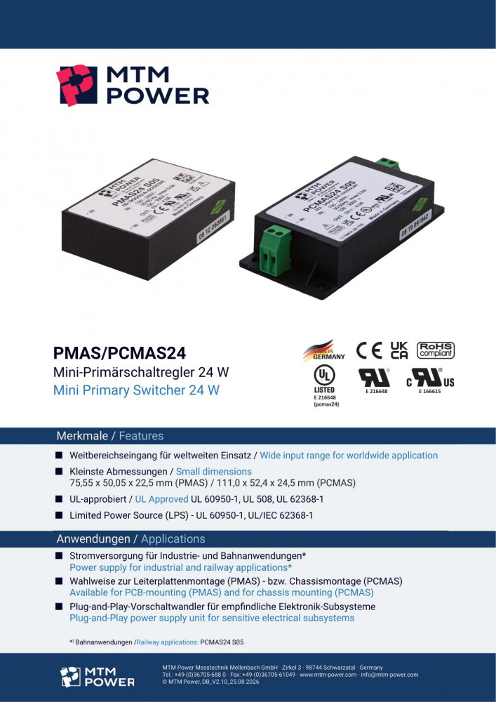 MTM Power PCMAS24 datasheet page 1