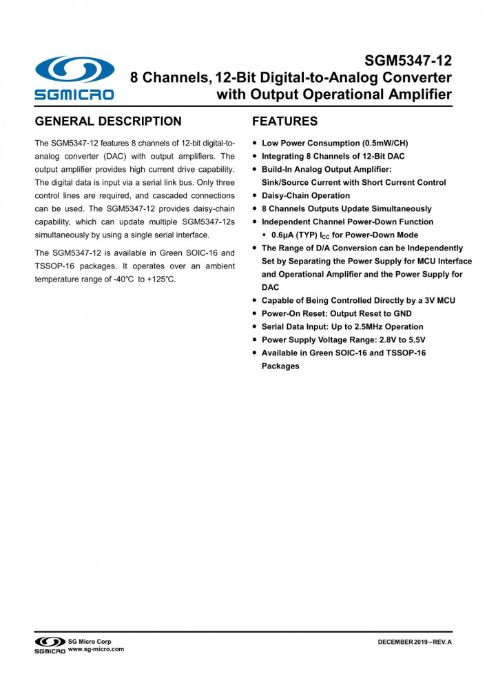 SGM5347-12 datasheet page 1