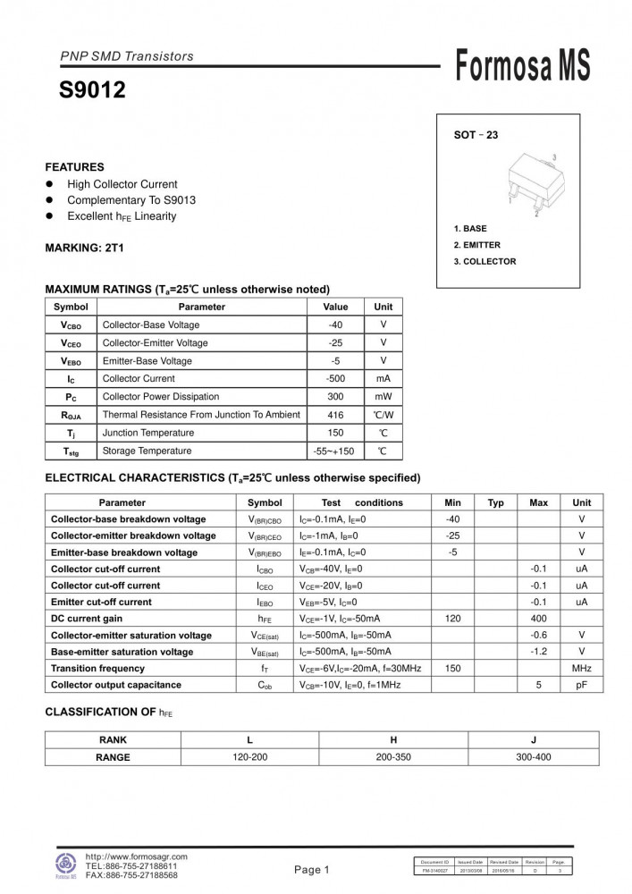 FMS S9012 datasheet page 1