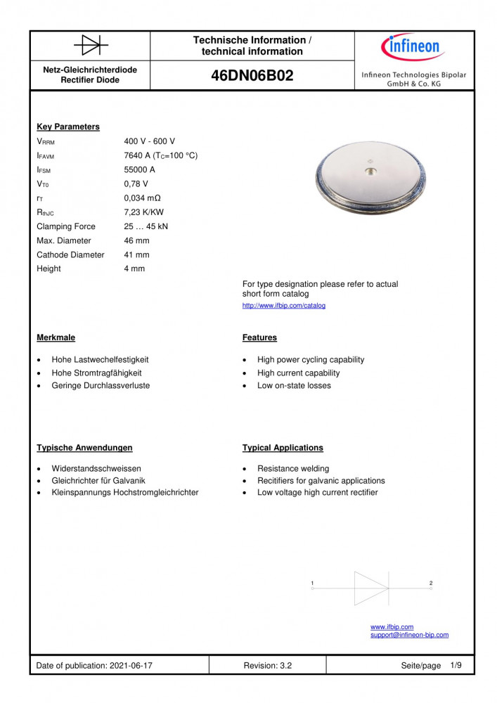 46DN06B02 technical document page 1