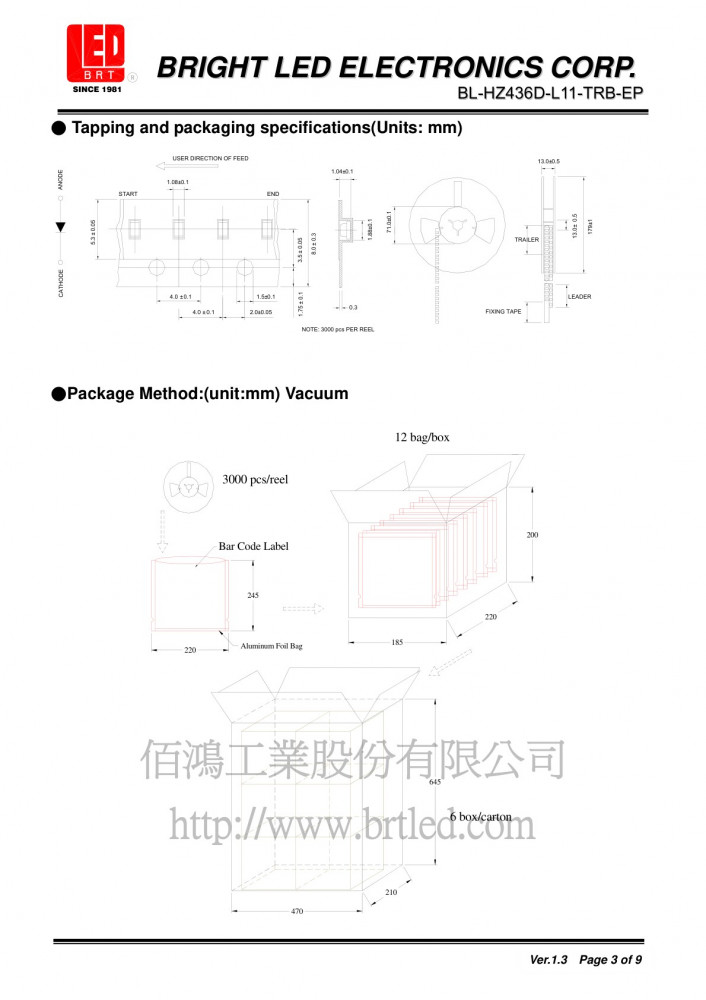 BL-HZ436D-L11-TRB-EP datasheet page 3