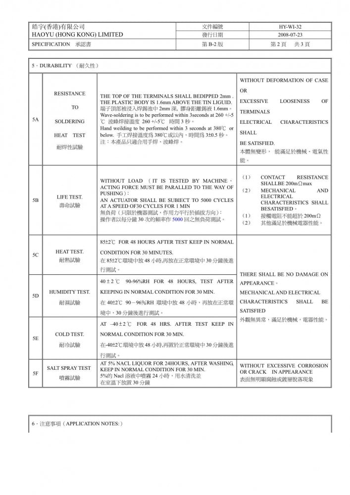 PJ-625A specification page 2