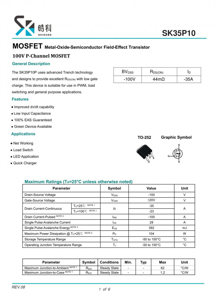 SK35P10 datasheet page 1