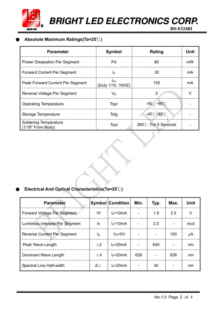 BD-E524RI technical document page 2
