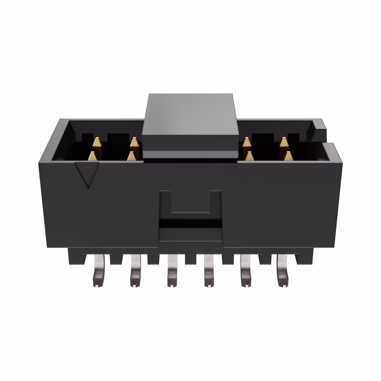 2.00mm Pitch, Milli-Grid PCB Header, Dual Row, Vertical, Surface Mount, Shrouded, 12 Circuits, 0.76µm Gold (Au) Plating, Single Side Slot, Center Friction Lock, with Cap, Tape and Reel for sale