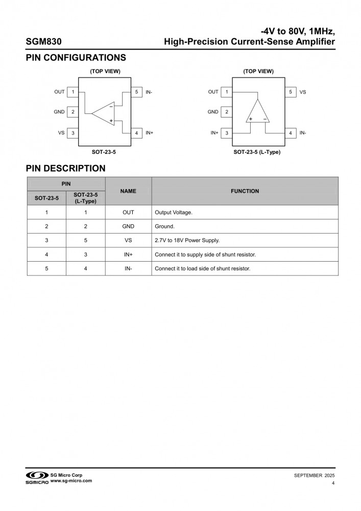SGM830 datasheet page 4
