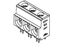7.50mm Beau Eurostyle Vertical PCB Header, Closed Ends, 4 Circuits