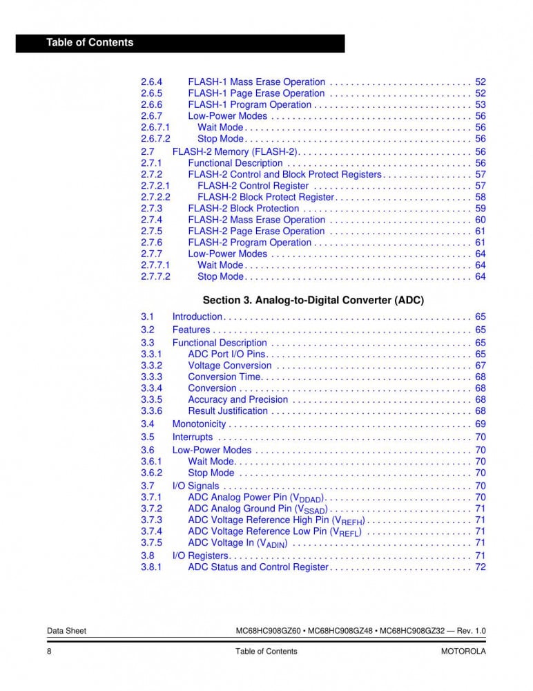 MC68HC908GZ32 datasheet preview page 8