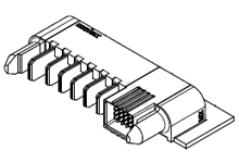 5.50mm Pitch EXTreme Ten60Power Right-Angle Power Blade, 5 DC Power Circuits, Standard Solder Tail