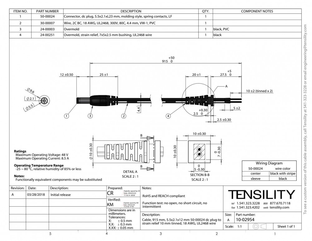 Technical drawing image for Tensility International part 10-02954