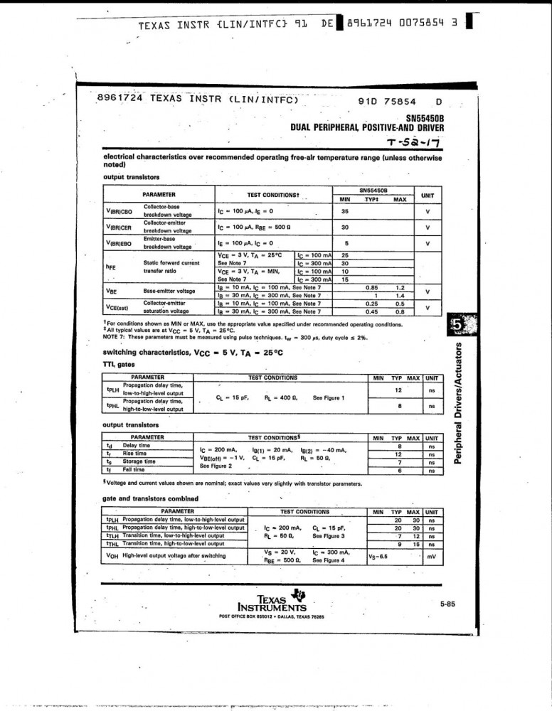 SN55450BJ technical document page 6