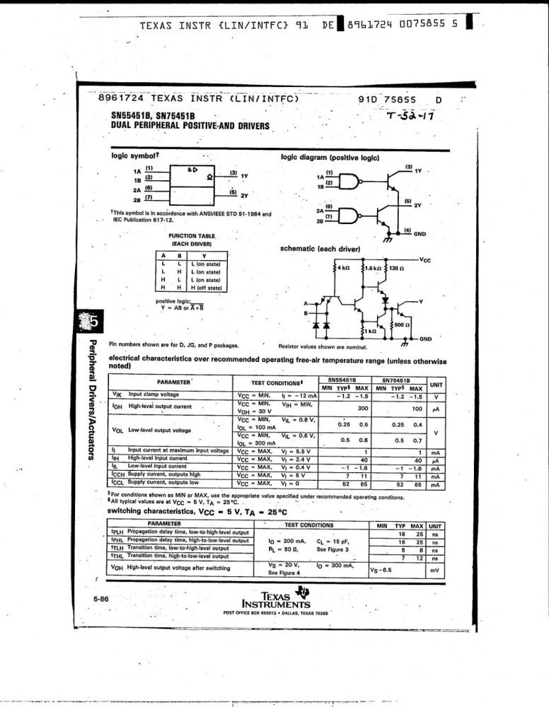 SN55450BJ technical document page 7
