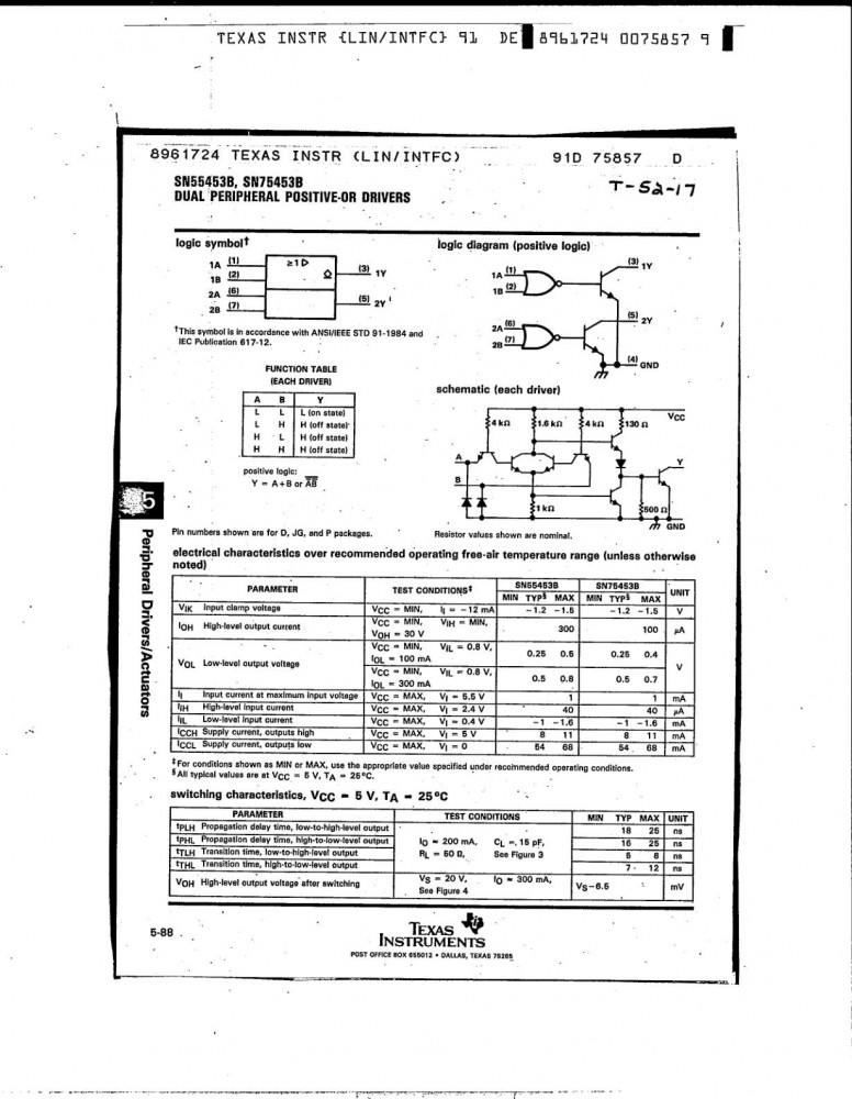 SN55450BJ technical document page 9