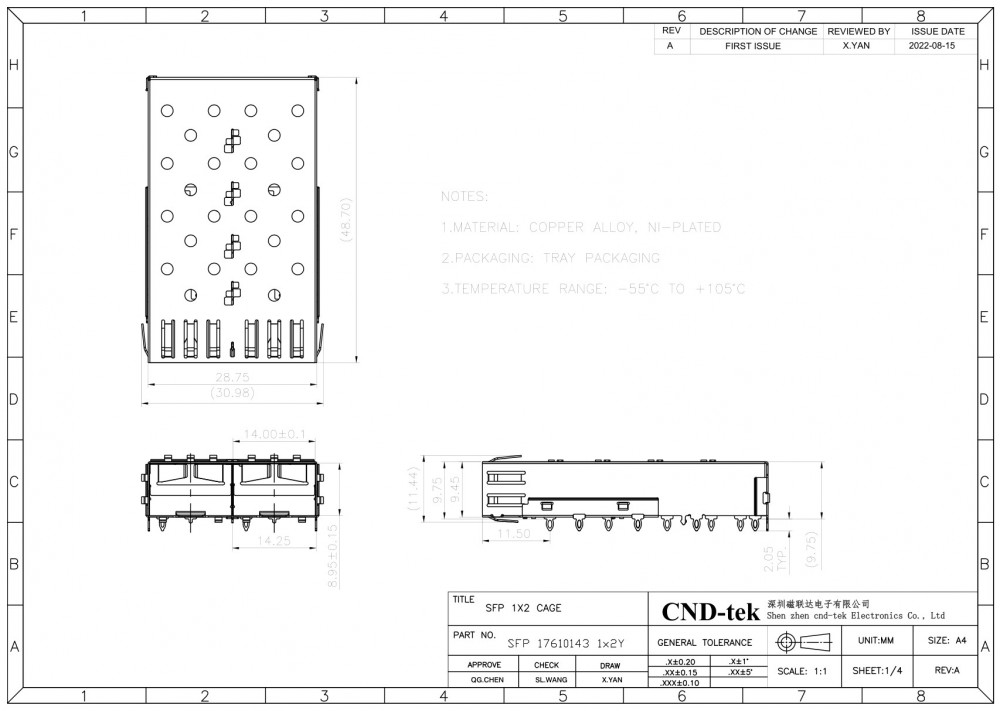 CND-tek SFP 17610143 1X2Y drawing page 1