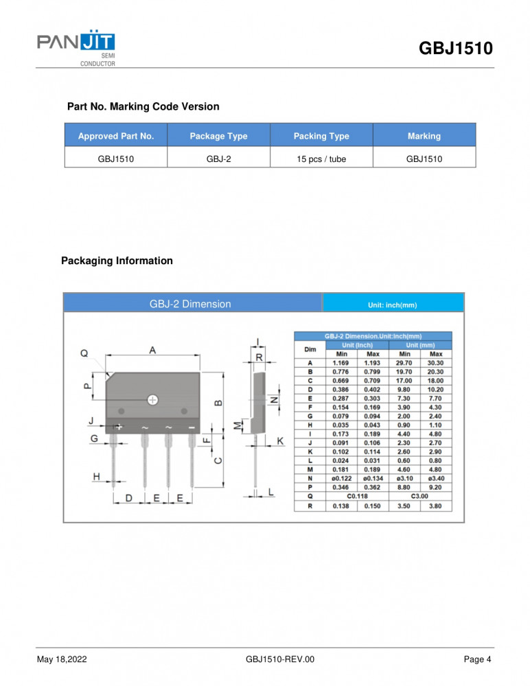 GBJ1510 datasheet page 4