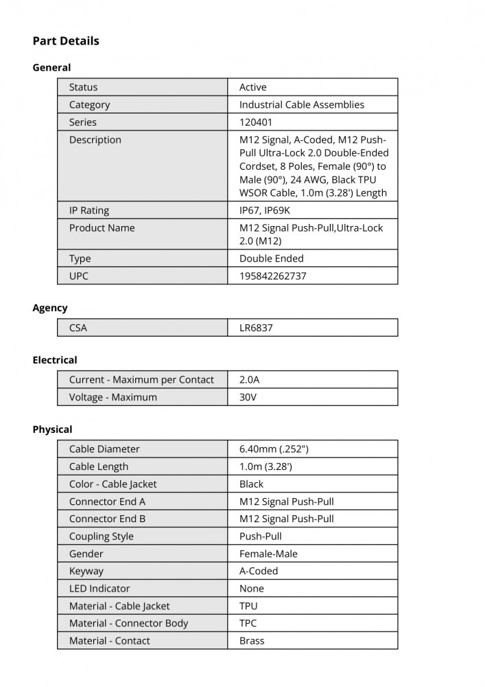 Molex Ultra-Lock M12 product specification page 2