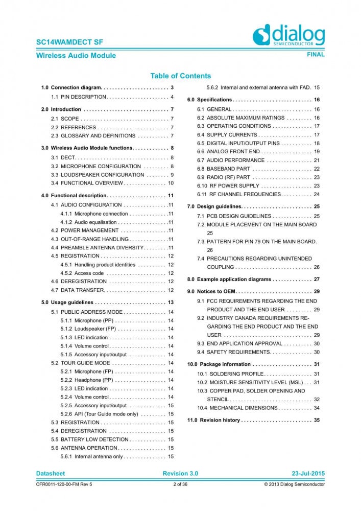 SC14WAMDECT SF01T documentation page 2