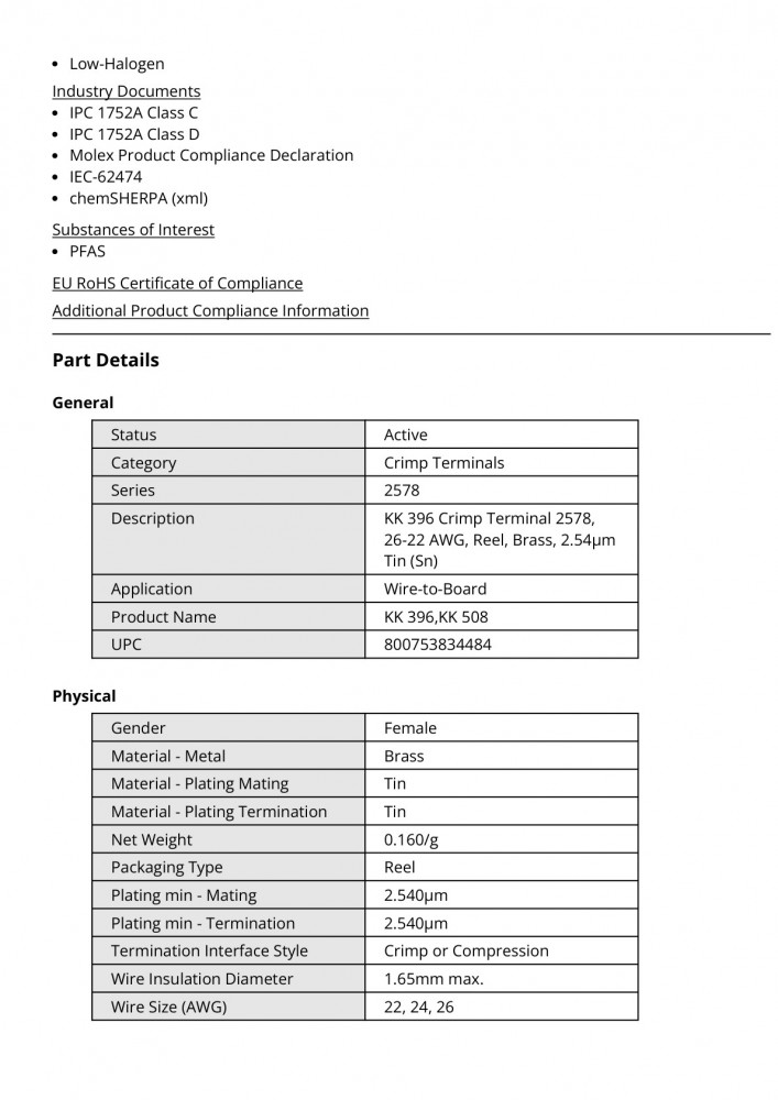 MOLEX KK 396 connector document page 2