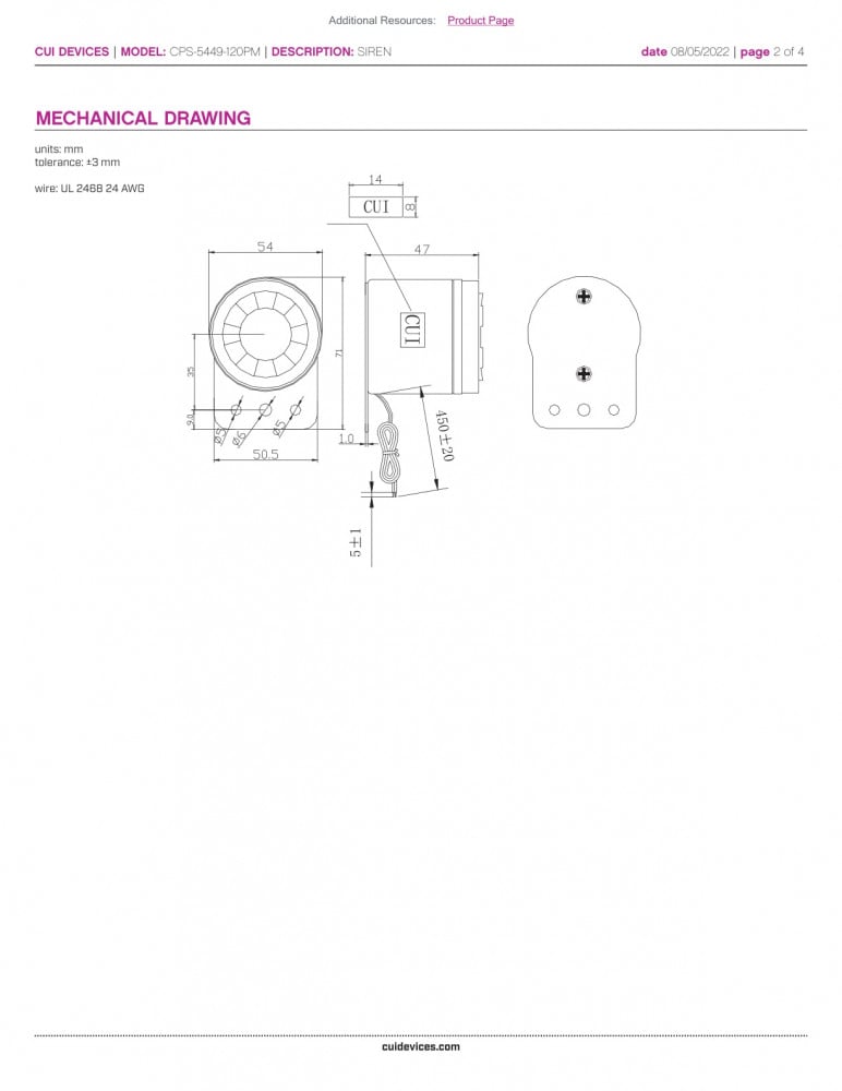 CPS-5449-120PM datasheet page 2