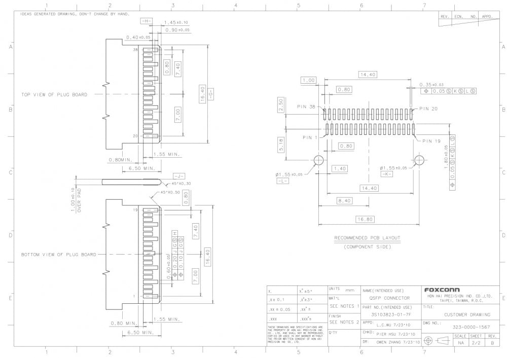 FOXCONN 3S103823-01-7F customer drawing page 2