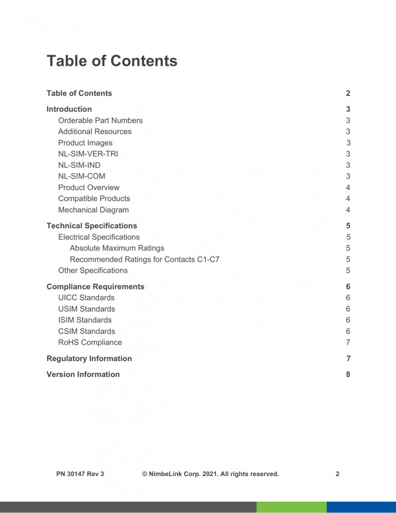 NL-SIM-IND datasheet page 2