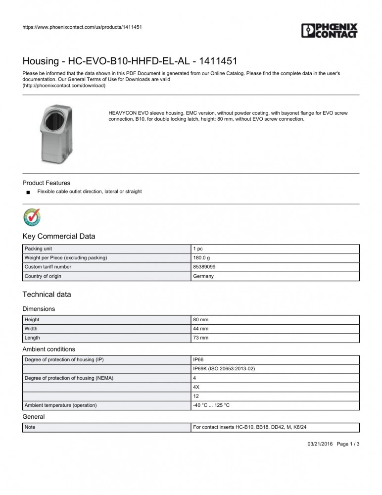 Phoenix Contact 1411451 product page image