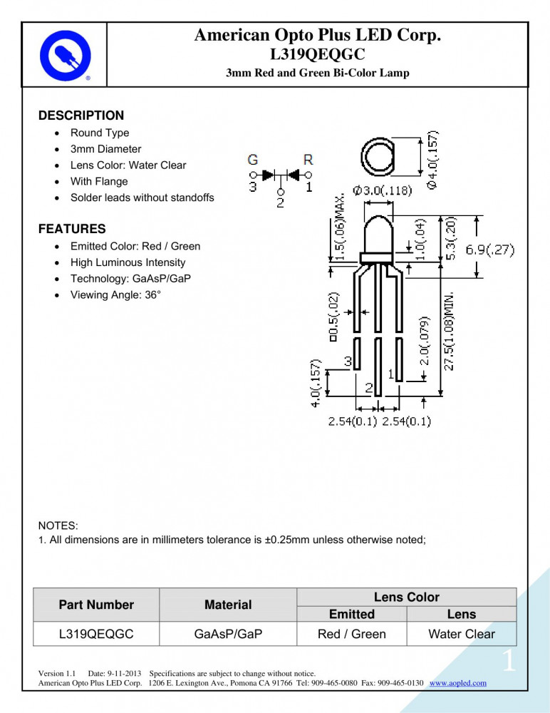 L-319QEQGC datasheet page 1