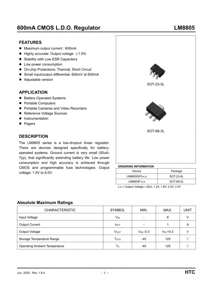 LM8805 datasheet page 1
