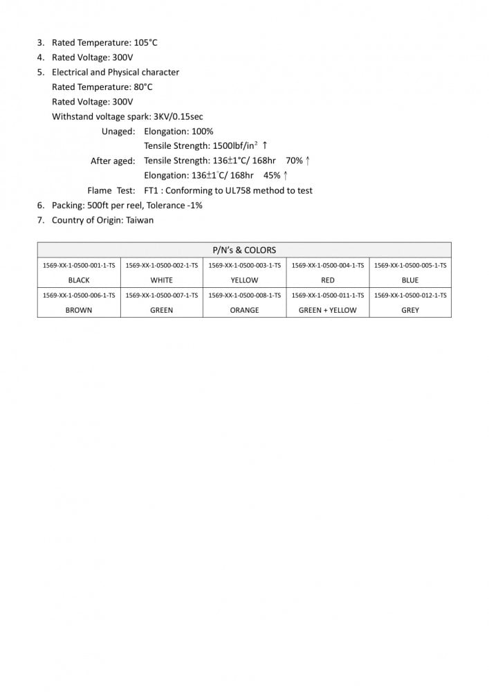 CNC Tech UL 1569 hook-up wire document page 2